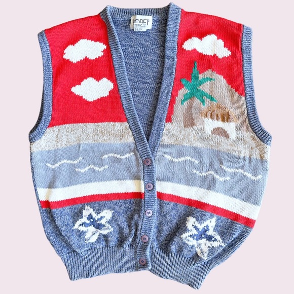 Koret | Sweaters | Vintage Beach Scene Sweater Vest | Poshmark